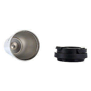 Jason&Eva 18/8 Stainless Steel Double Wall Vacuum Insulated Travel Coffee Mug with Handle/Portable Thermal Cup,Wide Mouth Tumbler with Leak Proof Lid,17oz,White