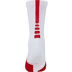 Nike Elite Crew Basketball Socks (Medium, White/Red)