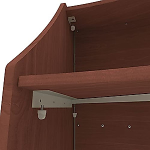 Linea Italia Curved Modern Office Desk Easy to Assembly 2 Panel Reception Counter for Lobby, Salon, 124" x 49", Cherry