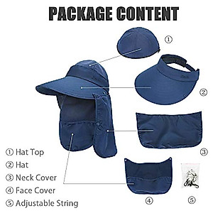 DRIONO Wide Brim Sun Hat – Multifunctional UPF 50 Protection Bucket Fishing Hat Cap (Navy)