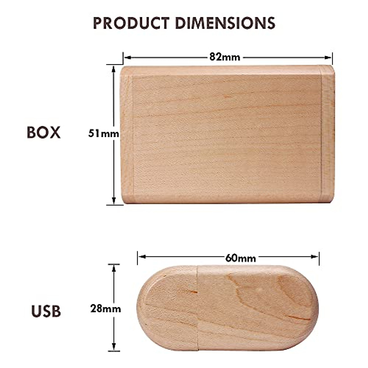 Custom Logo/Image Wooden USB Flash Drive 16GB Thumbdrive Memory Stick