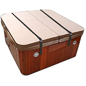 UCEDER 2 PCS Heavy Duty Hot Tub Cover Wind Straps FITS Most SPAS Locks Adjustable Length 67"~116"