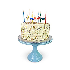 Talking Tables Dino Dinosaur Birthday Candle Cake Toppers, Pack of 6, Wax Height 3cm, 1", Mixed Colors