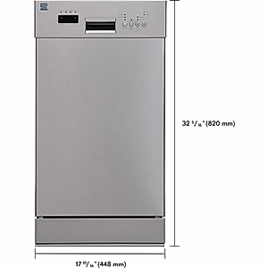 Kenmore 18" Built-In Stainless Steel Tub Dishwasher with EasyFlex 3rd Rack, SmartWash, UltraWash Plus, TurboDry, MoreSpace Adjustable Rack, Energy Star Certified, Fingerprint Resistant Stainless Steel