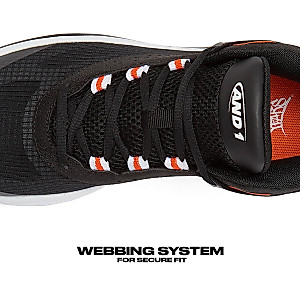 AND1 Revel Mid Men’s Basketball Shoes, Indoor or Outdoor Basketball Sneakers for Men, Street or Court - Black, 8.5 Medium