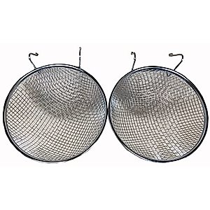 Lot of 2 Galvanized Steel Finch Canary Bird Nests with Metal Cage Hook