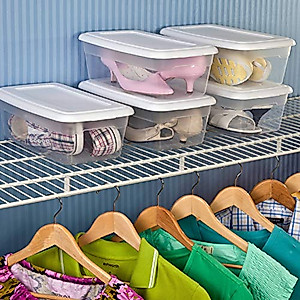 STERILITE 6-Quart Storage Bin Shoe Box - Clear (6)