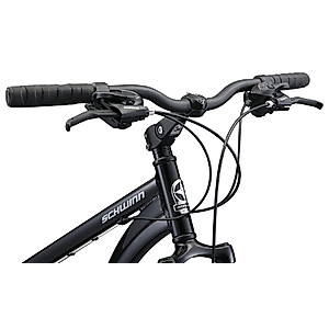 Schwinn Discover 2 Adult Hybrid Bike for Men and Women, 700c Wheels, 21-Speeds, 17-Inch Step-Over Frame, Front and Rear Fenders, Rear Cargo Rack, Black