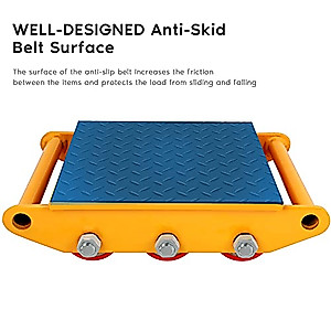 XCFDP Machine Skates, 15T Machinery Skate Dolly, 33000lbs Machinery Moving Skate, Machinery Mover Skate with Non-Slip Belt, Heavy Duty Machine Dolly Skate for Industrial Moving Equipment, Yellow, 1pc