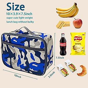 Kulle Lunch Box,Insulated Lunch Bags for Women/Men,Washable and reusable lunch boxes for School Girls & Boys, Work, Picnic or Travel(Camo)