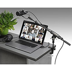 Auray Telescoping Boom Arm Mic Stand with Table Clamp Mount