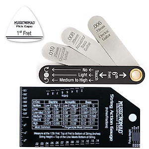 MusicNomad Truss Rod Gauge & String Action Gauge Combo Bundle (MN614)