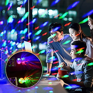 4Pack USB Mini Disco Ball Light, Sound Activated Party Lights DJ Strobe Light for Halloween toys Favors,Parties,Karaoke,Wedding,Birthday DJ Bar,Led Car USB Atmosphere Light (White)