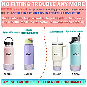 WK IEASON Protective Silicone Base Boot 12oz-24oz for Hydro Flask Wide Mouth/Standard Mouth, Anti-Slip Silicone Cover Bumper Compatible with Stanley Tumbler 40oz 30oz 20oz-2.83inch Bottom Diameter