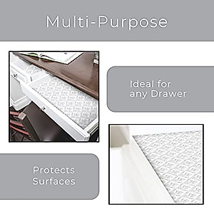 Smart Design Bonded Grip Shelf Liner - 12 Inch x 60 Feet Total (Set of 6 Rolls) - Non Adhesive, Strong Grip Bottom, Easy Clean Kitchen Drawer, Cabinet, Cupboard Dresser Cover - Fleur Gris