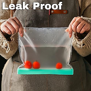 SHUCHUANG Reusable Snack Bags Dishwasher Safe,10Pack Reusable Bags Silicone Extra Thick Leak-proof Reusable Freezer Bags for Candy, Snack, Cereal, Travel Items, Home Organization(BLUE)