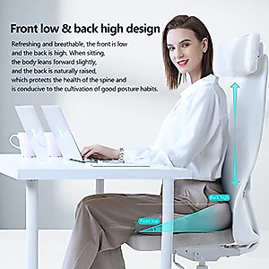 Seat Cushion for Office Chair, Non-Slip Chair Seat Cushions for Tailbone Pain, Lower Back Sciatica Pain Relief, Memory Foam Coccyx Cushion Butt Pillow for Office Chair, Car, Wheelchair (Grey)