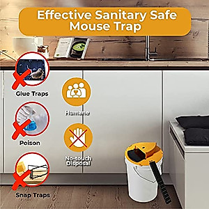 Mouse Trap Flip N Slide Bucket Lid Mouse Trap Humanized Mousetrap Reset Design Balance Mouse Trap Indoor Outdoor Compatible 5 Gallon Bucket (Without Barrel)