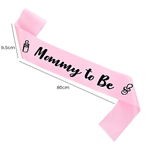 " Mommy to be " mommy to be sash for baby shower, Baby Shower Sash for Gril, pink sash - 'Mommy to Be' Sash With Beautiful PINK Ribbon and Black Foil Text - Ideal Gender Reveal, Baby Shower, Welcome
