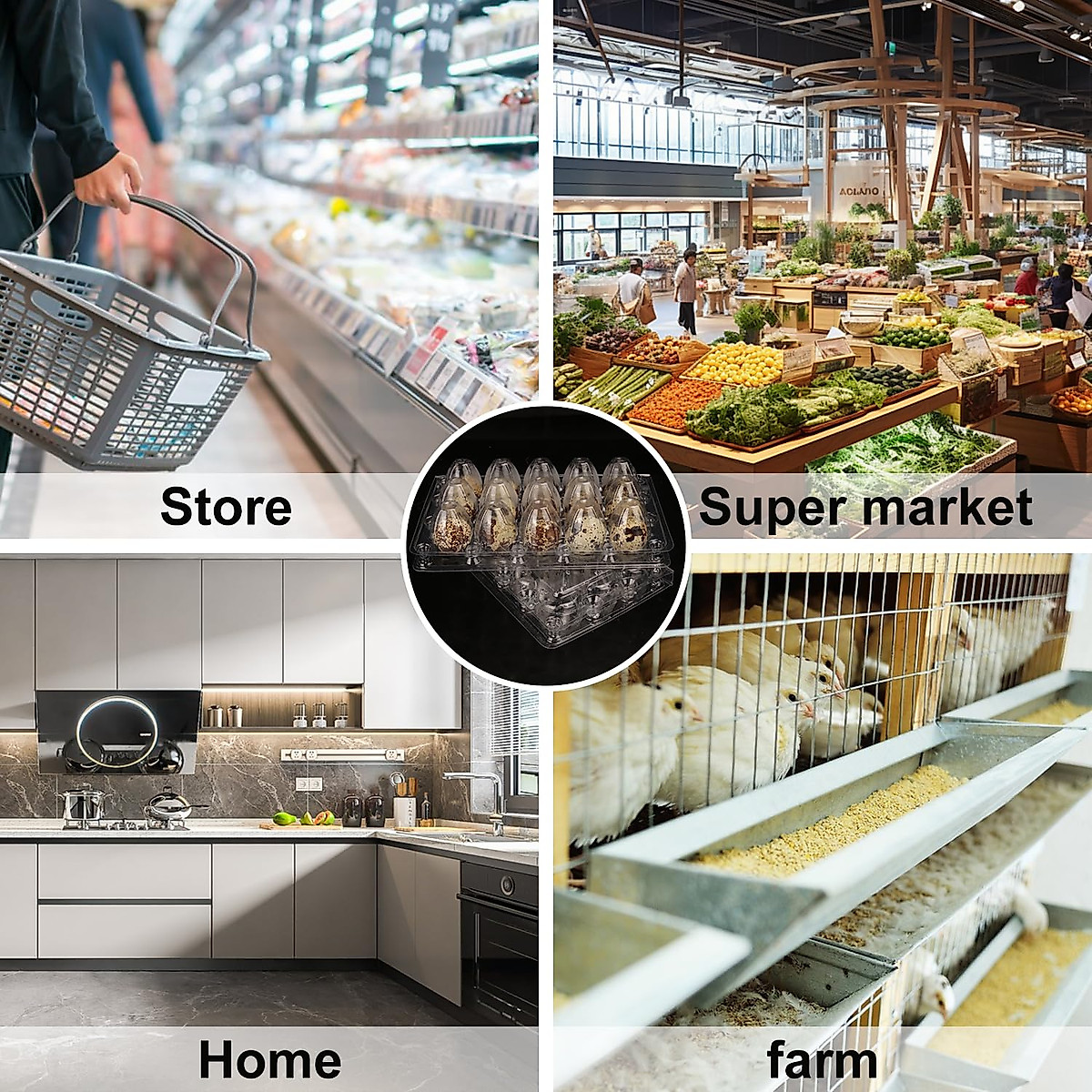 KUKLIPJIM 200 Pack Quail Egg Cartons, Clear Plastic Quail Egg Trays, Holds up to 15 Quail Eggs Securely - Your Ultimate Small Eggs Carton Holders for Bulk Storage and Display