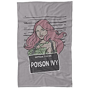 LOGOVISION Batman Blanket, 36"x58" The Poison Ivy Mugshot Fleece Blanket
