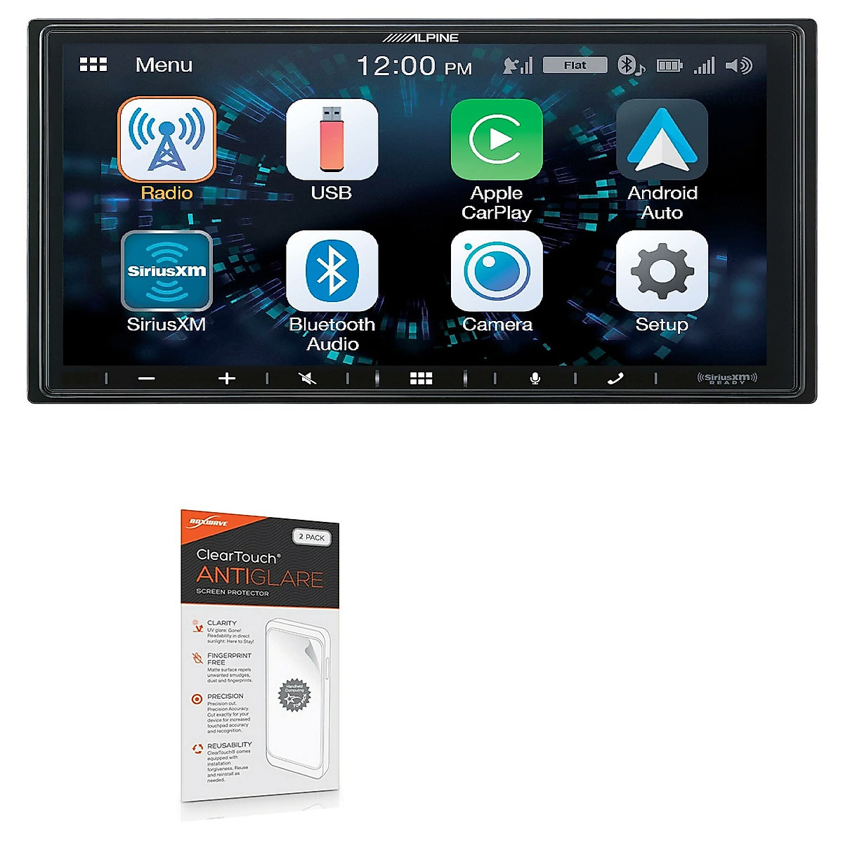 BoxWave Screen Protector Compatible with Alpine iLX-W650 - ClearTouch Anti-Glare (2-Pack), Anti-Fingerprint Matte Film Skin for Alpine iLX-W650, Alpine iLX-W650, iLX-407