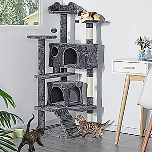 Yaheetech 54in Cat Tree Tower Condo Furniture Scratch Post for Kittens Pet House Play