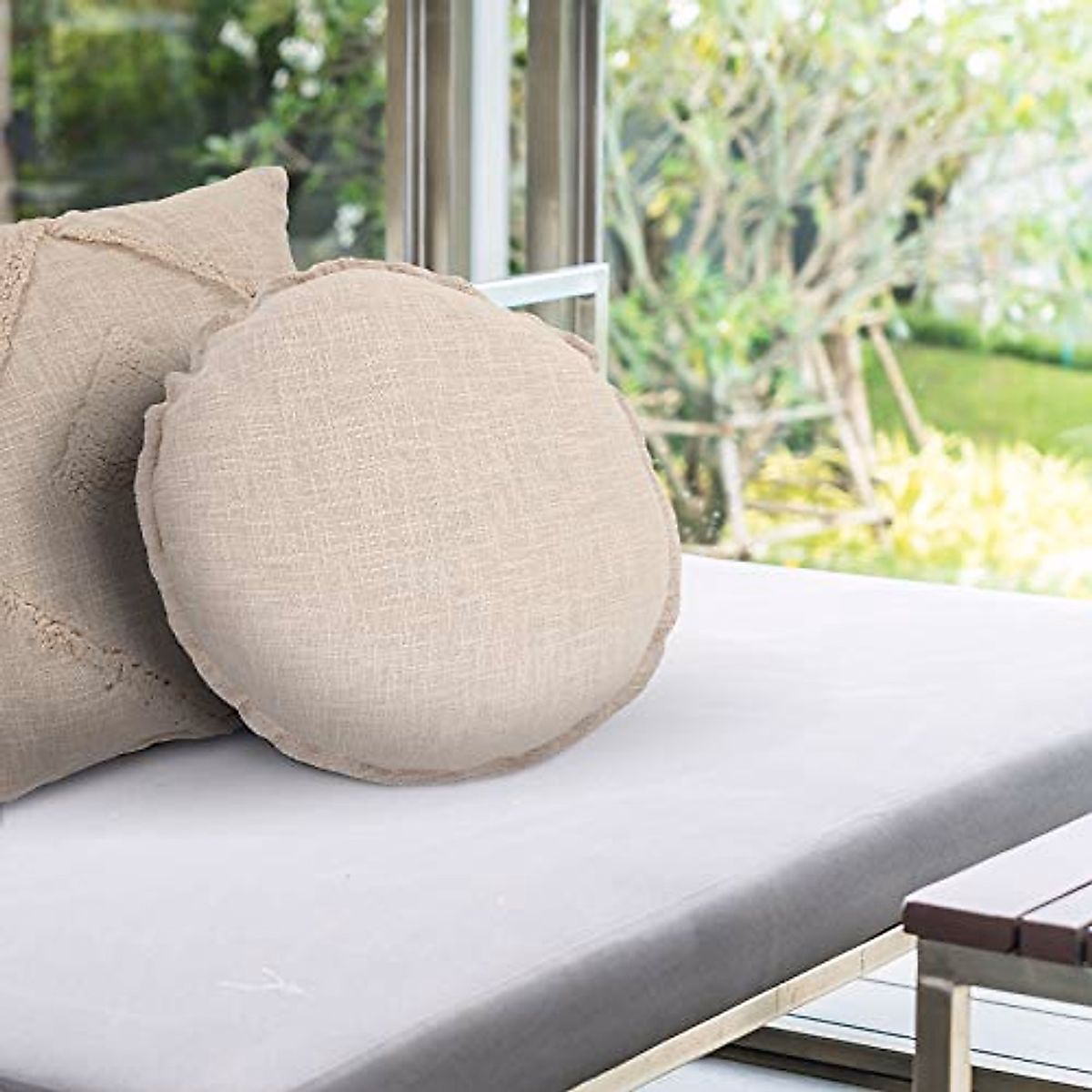 LR Home Solid Birch Round Throw Pillow, 20" x 20"