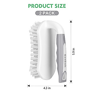 SetSail Scrub Brush, Heavy-Duty Scrub Brushes for Cleaning with Stiff Bristles Cleaning Brush for Shower, Bathroom, Carpet, Kitchen and Bathtub Scrubber - 2 Pack