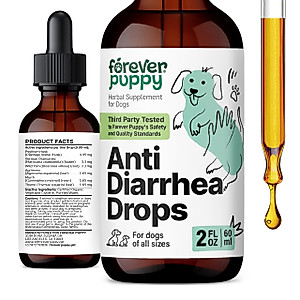 Anti-Diarrhea Liquid Drops for Dogs - Diarrhea Relief Drops - Fiber Supplements w/Psyllium Husk - Prebiotics for Dogs' Digestive Support - Dog Food Supplements for Firmer Stool & Gut Health - 2 oz