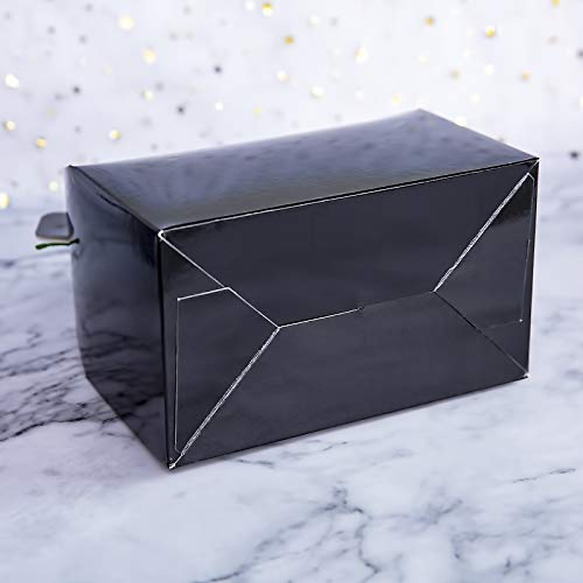 ONE MORE 25-Pack Gable Candy Treat Boxes,Small Black Goodie Gift Boxes for Halloween and Birthday Party Favors Box 6.2 x 3.5 x 3.5 inch