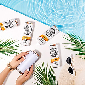 Maars Skinny Can Cooler for Slim Beer & Hard Seltzer | Stainless Steel 12oz Sleeve, Double Wall Vacuum Insulated Drink Holder - Glitter Lilac