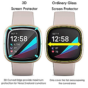 Liwin (4-Pack 3D Screen Protectors Compatible with Fitbit Sense/Versa 3, Full Coverage Screen Protector Protective Cover Saver for Sense and Versa 3 Smartwatch