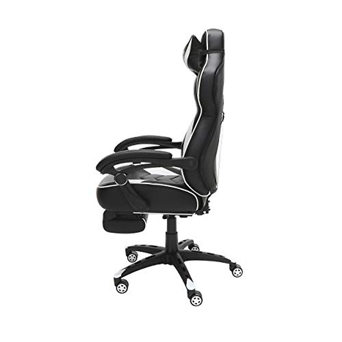 RESPAWN 110 Ergonomic Gaming Chair with Footrest Recliner - Racing Style High Back PC Computer Desk Office Chair - 360 Swivel, Adjustable Lumbar Support, Headrest Pillow, Padded Armrests - 2019 White