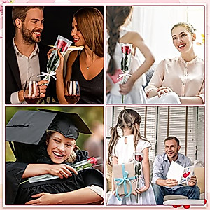 Single Rose Sleeve Bouquet Bags For Flowers Single Floral Packaging Bag Single Flower Wrapping Paper Clear Flower Bouquet Sleeves For Mother's Day Valentine's Day Wedding Birthday Gift (100 Pcs)