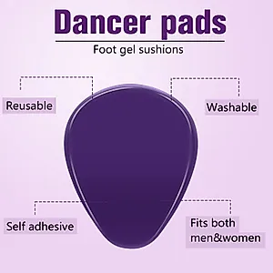 Mepase 8 Pieces Gel Ball of Foot Cushions Metatarsal Pads for Women and Men Clear Gel Ball of Foot Soft Metatarsal Cushioning Pain Relief with 1 Wood Box Storage(Purple)