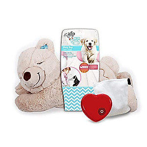 ALL FOR PAWS Dog Heartbeat Plush Toy - Sleep Aid & Warm Comfort Pillow for Puppy Crate, Stuffed Animal Dog Toy for Small Dogs