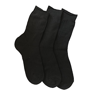 Socks for men 100% cotton, Black 3-Pairs (S 6-7)