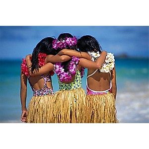 8 Pcs Thicken 41 Inch Hawaiian Leis, 4 Color Lei for Graduation Party, Dance Party, Photo Prop in Outdoors (8 Pcs 4 Color)