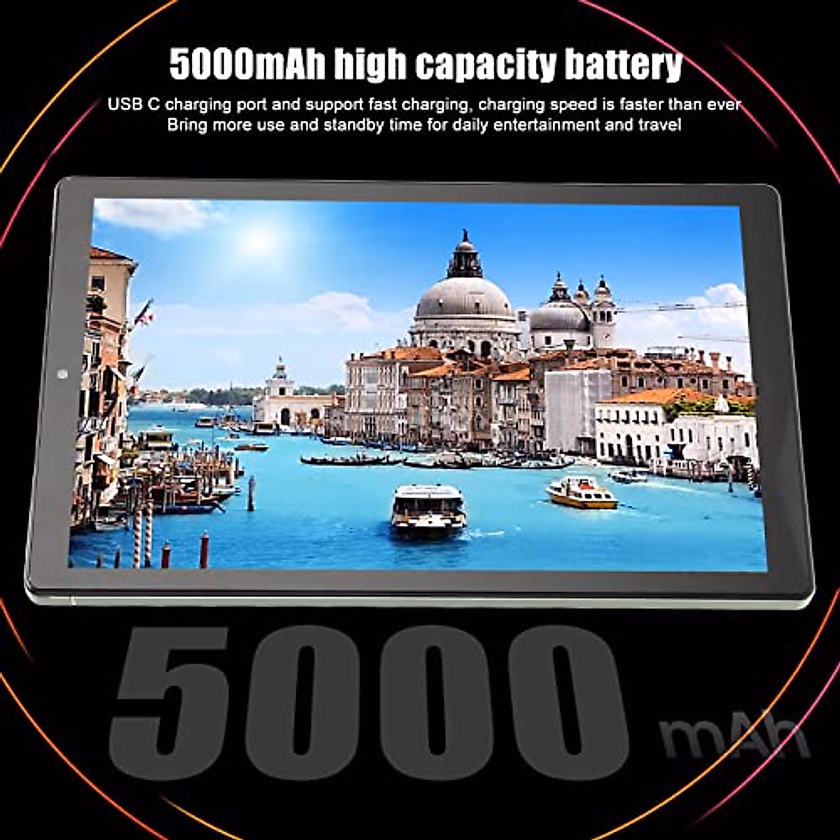 Rosvola Tablet PC, Green 2.4G 5G Dual Band WiFi 4GB 64GB 10in Tablet 8 Core CPU for Android System 100-240V 3G Network for Student for Office (US Plug)