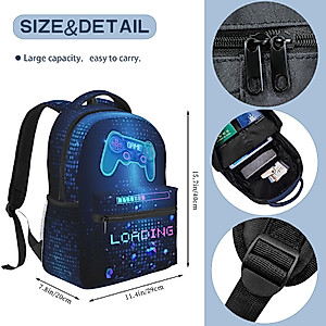 SENROLAN Abstract Gamepad Backpack Games Gaming Travel Laptop Backpack Water Resistant Bags Bookbag Travel Hiking Camping Daypack for Adults Teens Boys Girls