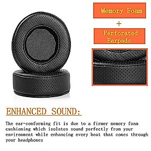 Upgrade Replacement Earpads Compatible with Skullcandy Uproar Wireless Headset with Perforated Memory Foam Cushions