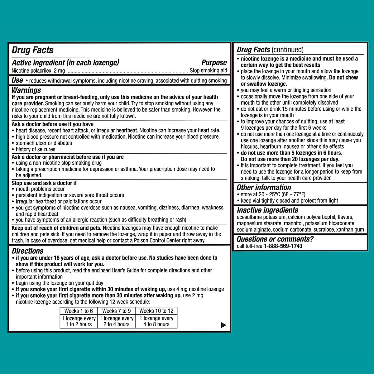 Nicorette 2 mg Mini Nicotine Lozenges to Help Quit Smoking - Mint Flavor Stop Smoking Aid, 20 Count