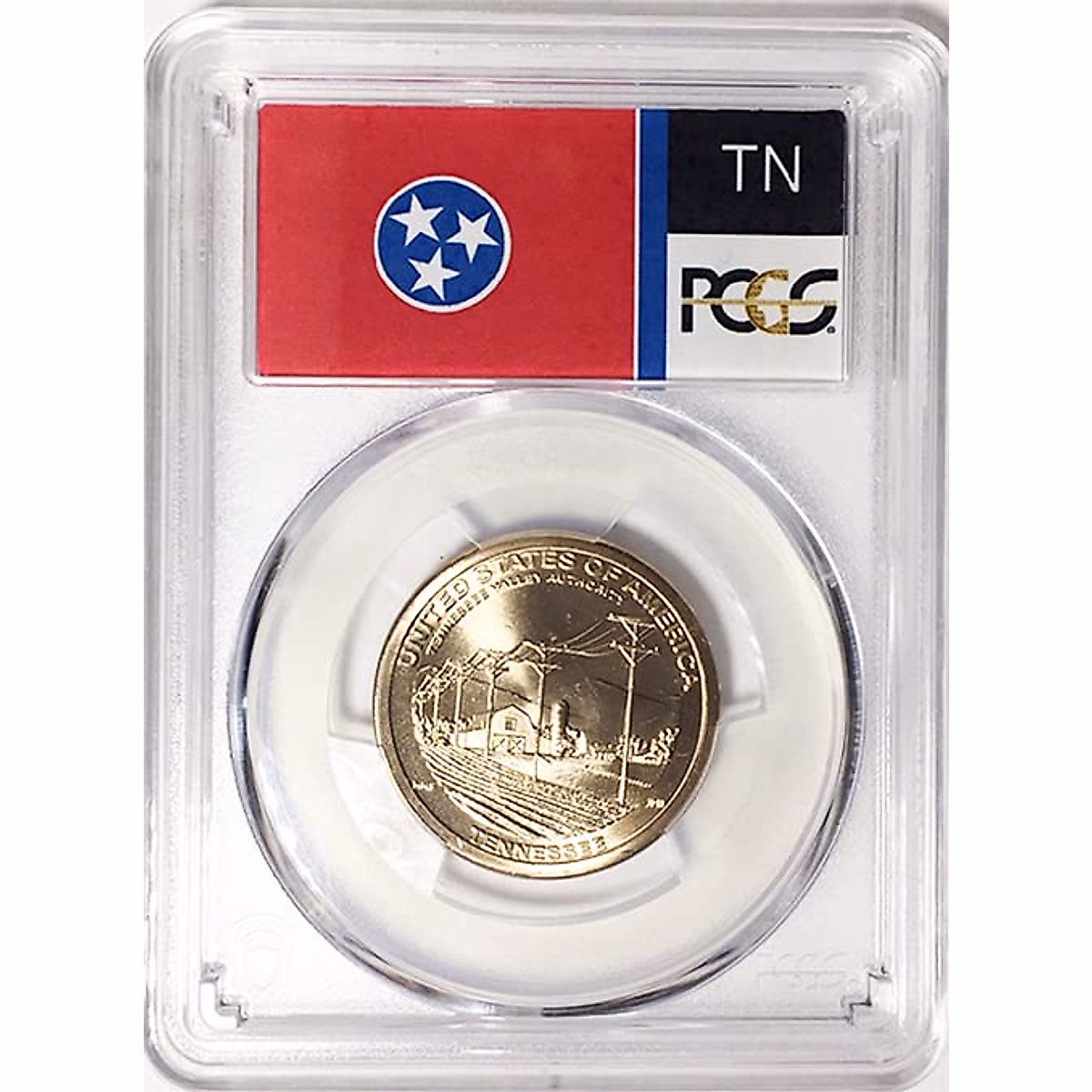 2022 P Position A Tennessee American Innovation Dollar Tennessee Valley Authority PCGS MS 65 State Flag Label