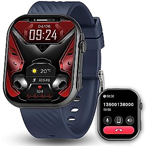 Smart Watch for Men Women 2.01" (Answer/Make Call) Fitness Tracker 100+ Sports Modes, Fitness Tracker with Heart Rate Monitor, Sleep, Blood Oxygen Smart Watches for iPhone Android Samsung(Grey)