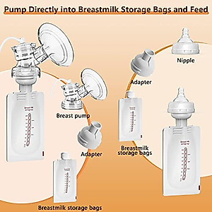 Double Electric Breast Pump with Baby Bottles PPSU, Portable Breast Pumps with 3 Modes and 9 Levels, Strong Suction, Pain Free, 2 Size Flanges, Rechargeable Milk Extractor for Home and Travel