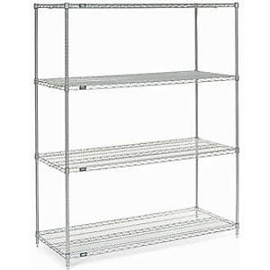 Nexel Chrome Wire Shelving, 54" W X 24" D x 74" H