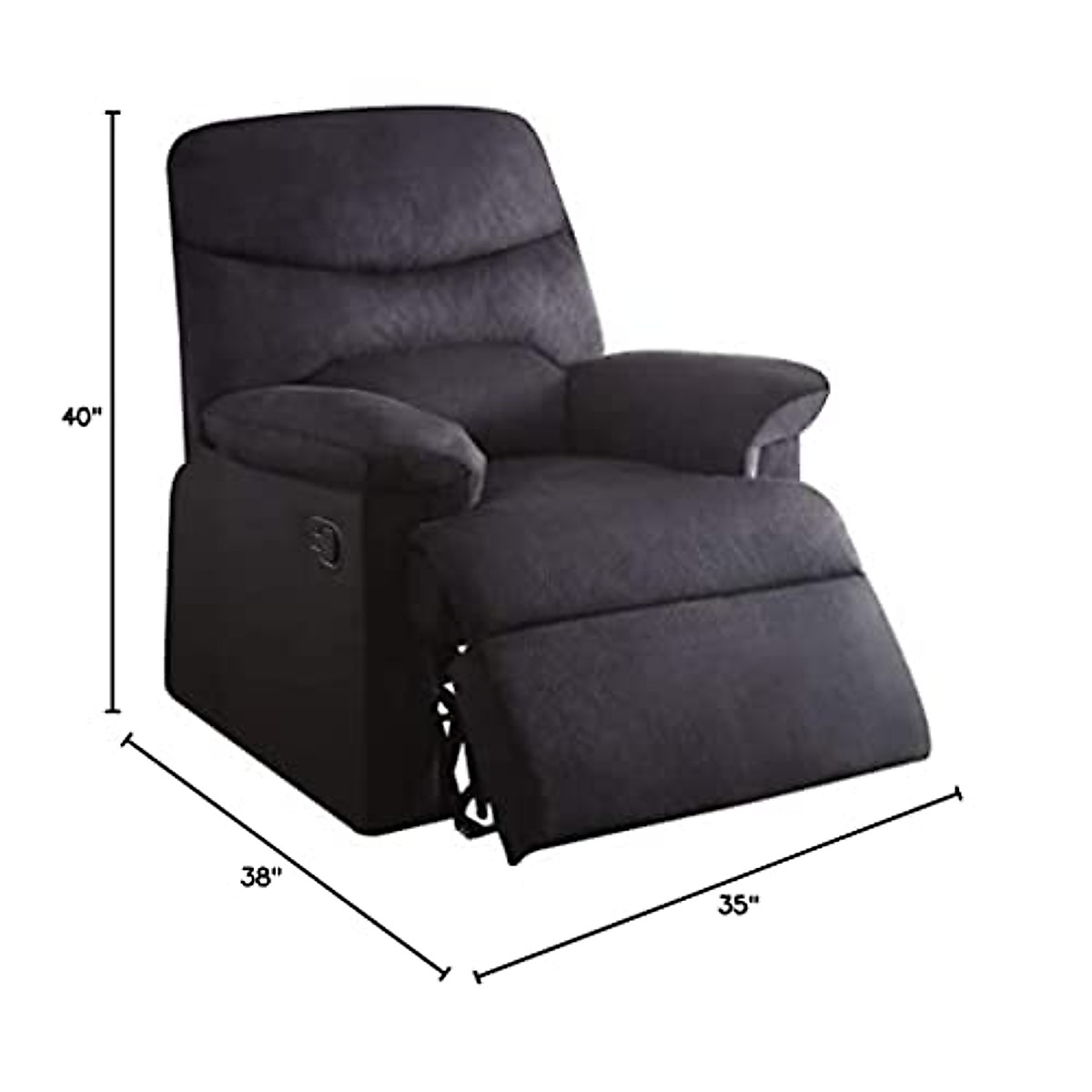 ACME Furniture Arcadia Recliner, black woven Fabric