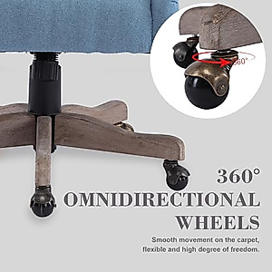 MOONMISS Adjustable Swivel Office Chair - Computer Task Chairs with Wheels, Modern Leisure Desk Chair with Five-Star Base for Home, Office, Living Room, Navy