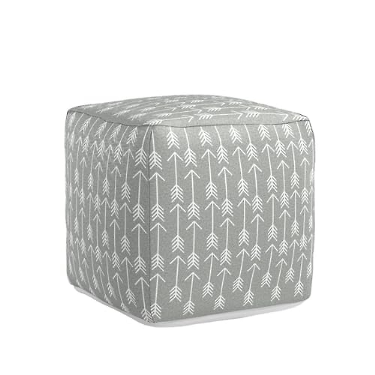 Urban Lifestyle Arrow Square Pouf Ottoman, Gray